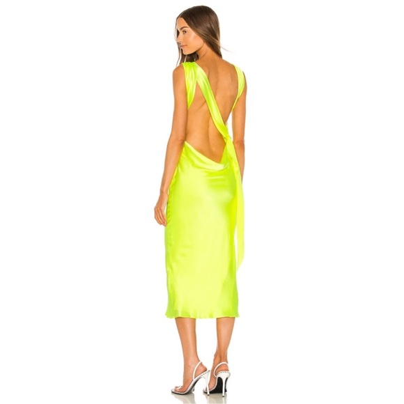The Bar | Dresses | The Bar Max Midi Silk Revolve Twist Dress Keylime ...